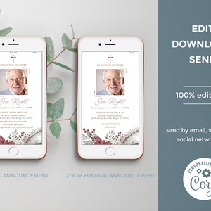 Christmas E-funeral Templates Bundle, Zoom Funeral Background, Virtual ...