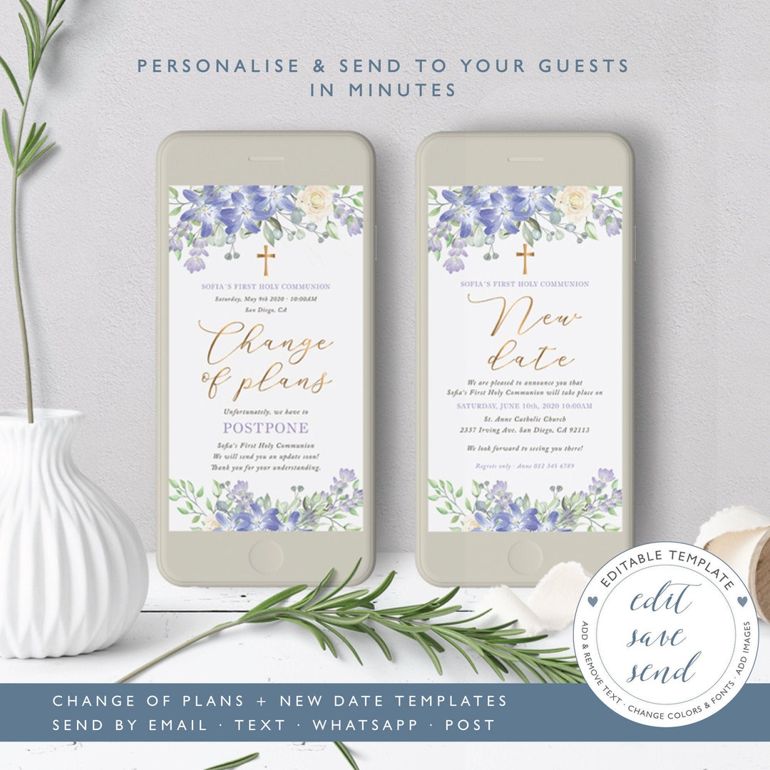 Communion Postponement Announcement, Electronic Event New Date, Event ...