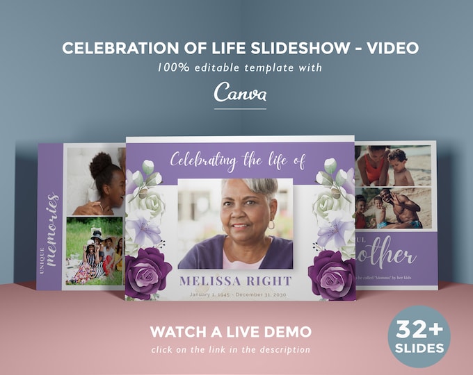 Editable Funeral Slideshow Template, Memorial Video Template, Life ...