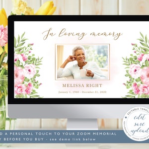 Zoom Funeral Background, Template for Virtual Memorial Service ...