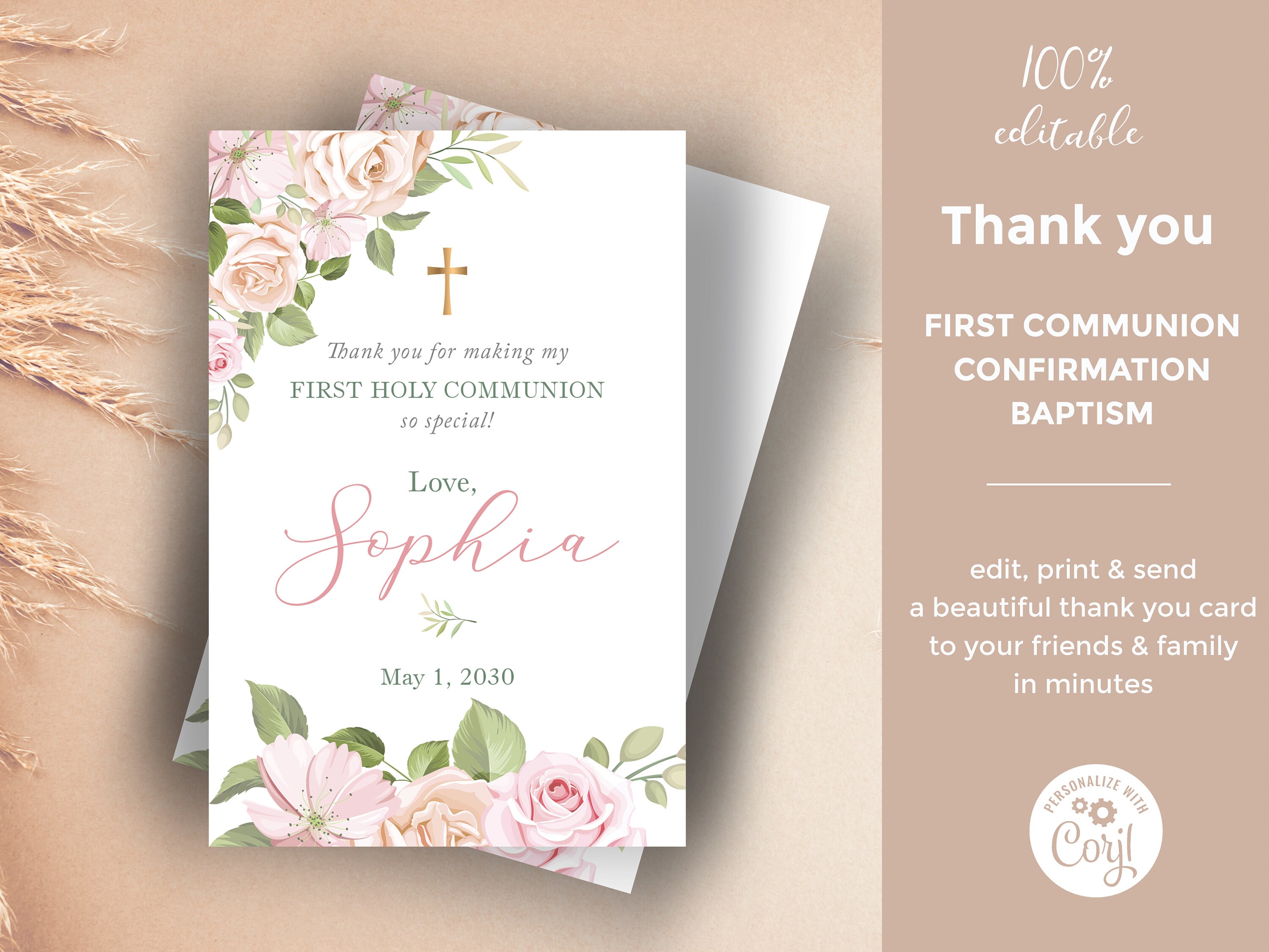 First Communion Templates Set for Girl Holy Communion | Etsy