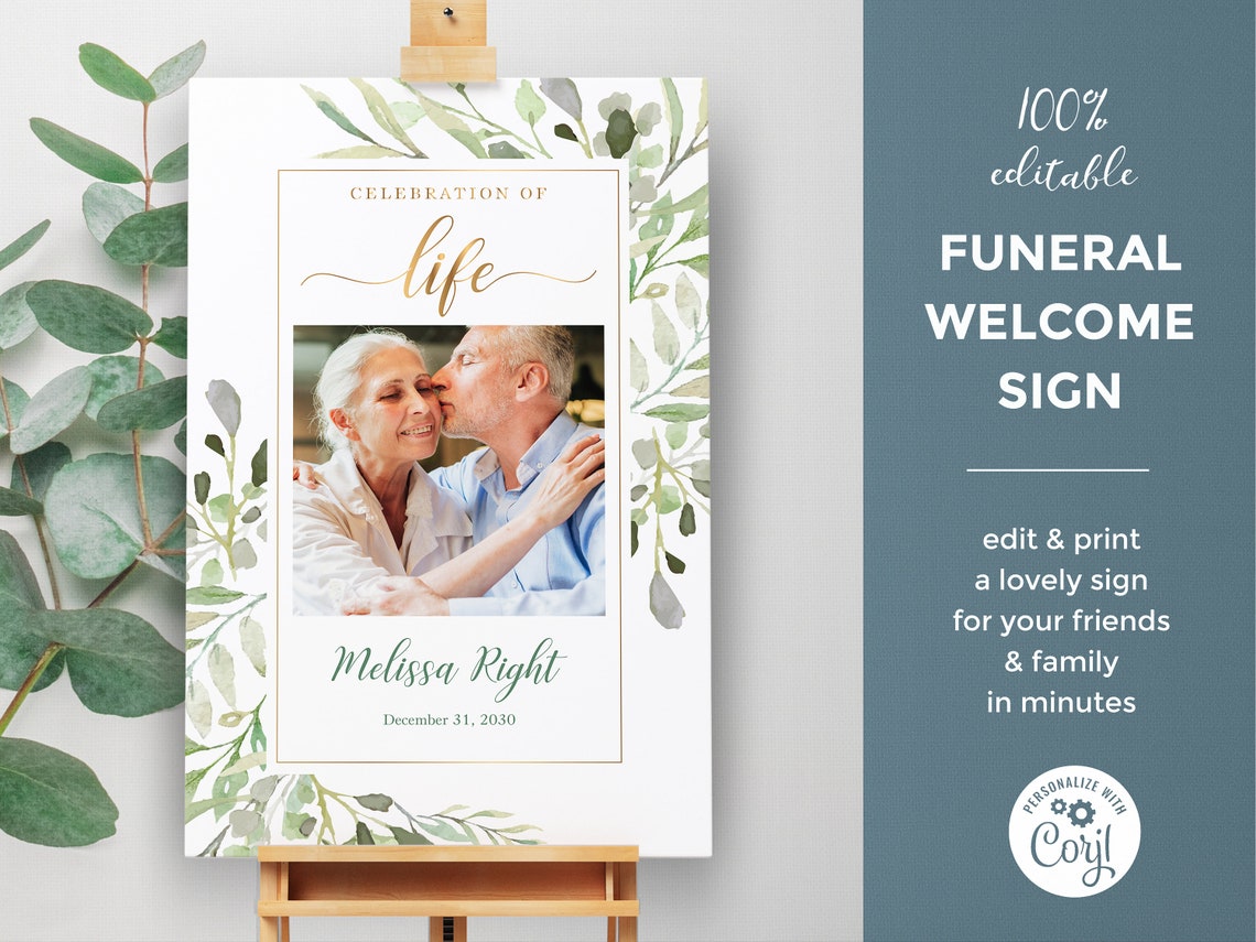 Greenery Funeral Template Bundle Memorial Package in Loving - Etsy