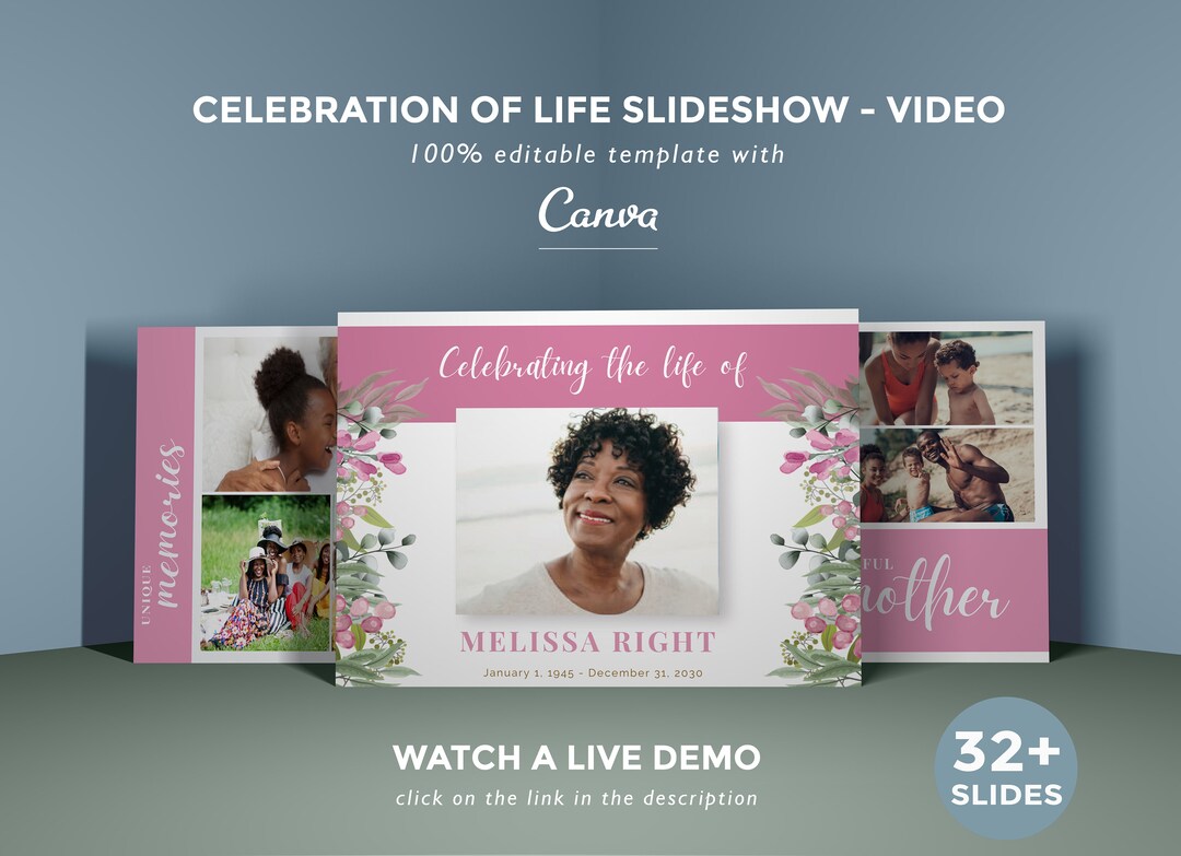 Editable Funeral Slideshow Template, Memorial Video Template, Life ...