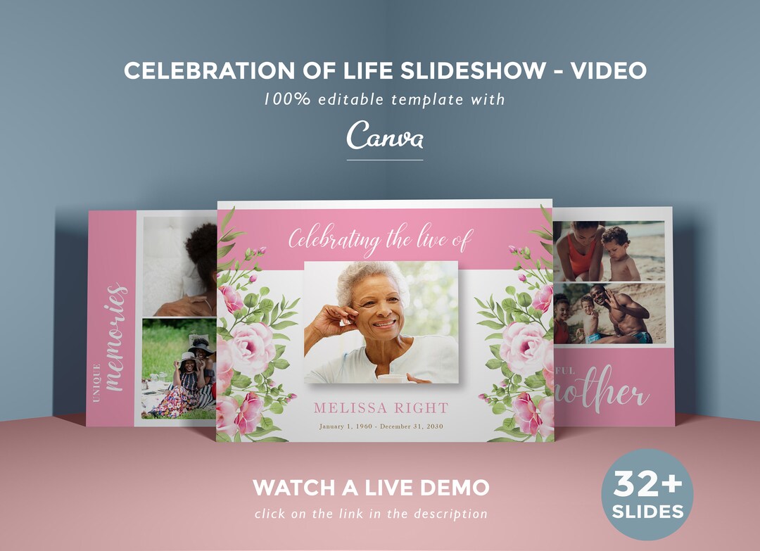 Celebration of Life Slideshow, Memorial Video Template, Life Tribute ...