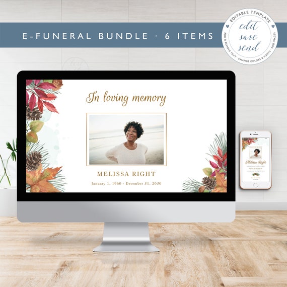 Fall Funeral E-bundle Zoom Funeral Background Virtual | Etsy