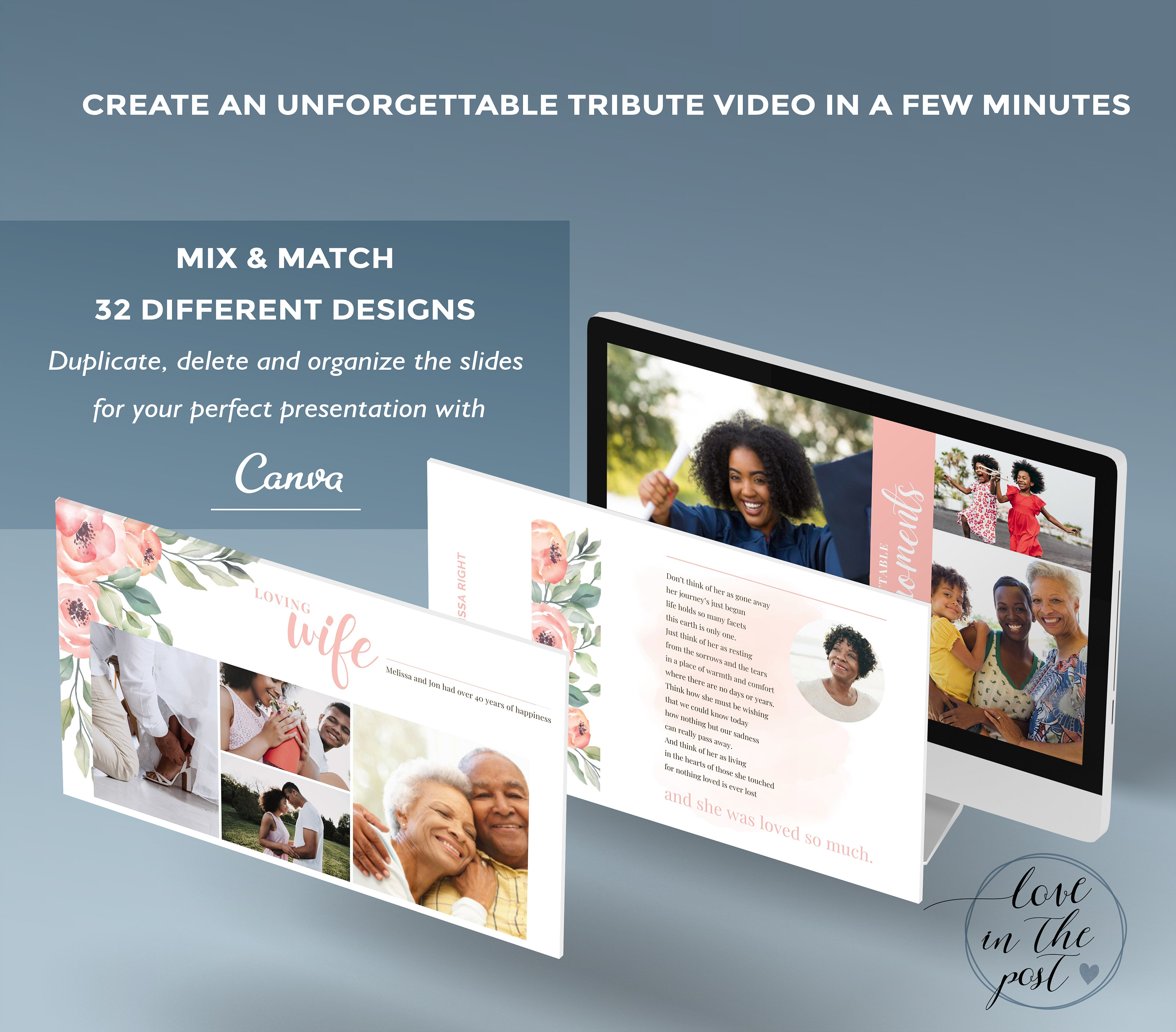 Celebration of Life Slideshow Memorial Video Template Life - Etsy