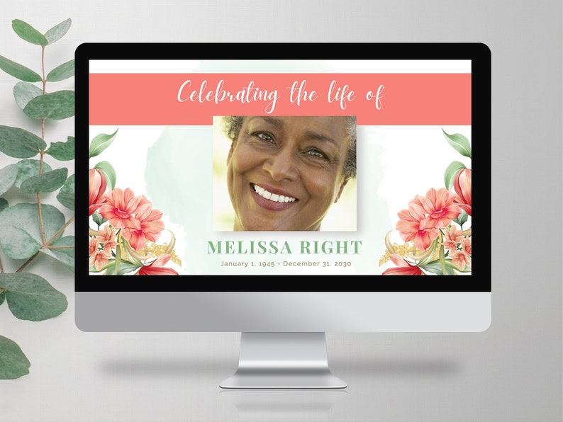 Magnolia ZOOM Funeral Background Templates Digital Template - Etsy