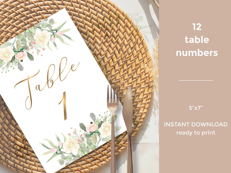 Ivory First Holy Communion Table Numbers Printable, Communion Table ...