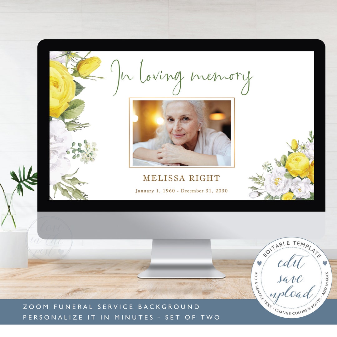 Virtual Funeral Background, ZOOM Template for Virtual Memorial Service ...