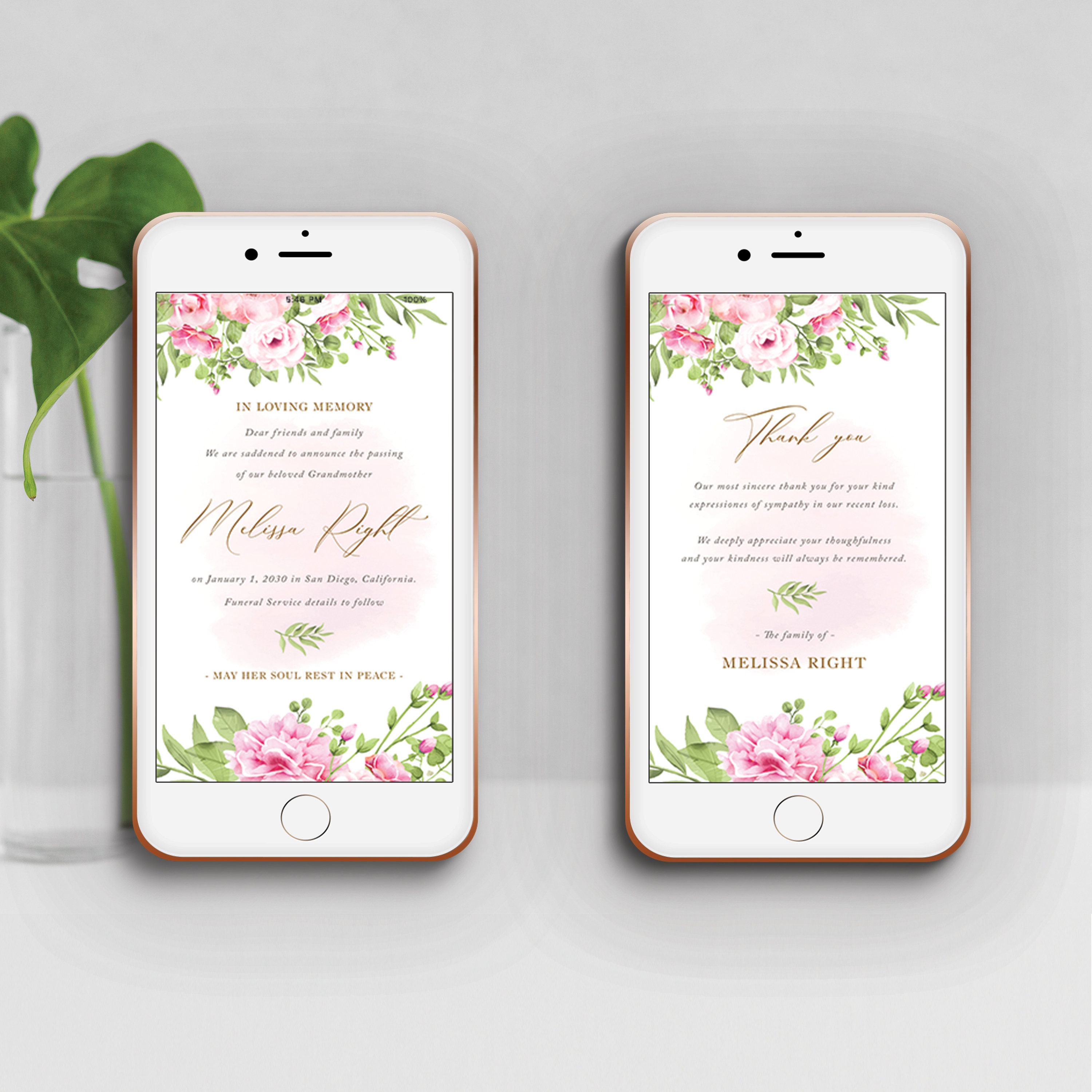 Paper Fall Funeral templates e-bundle Zoom funeral background virtual ...