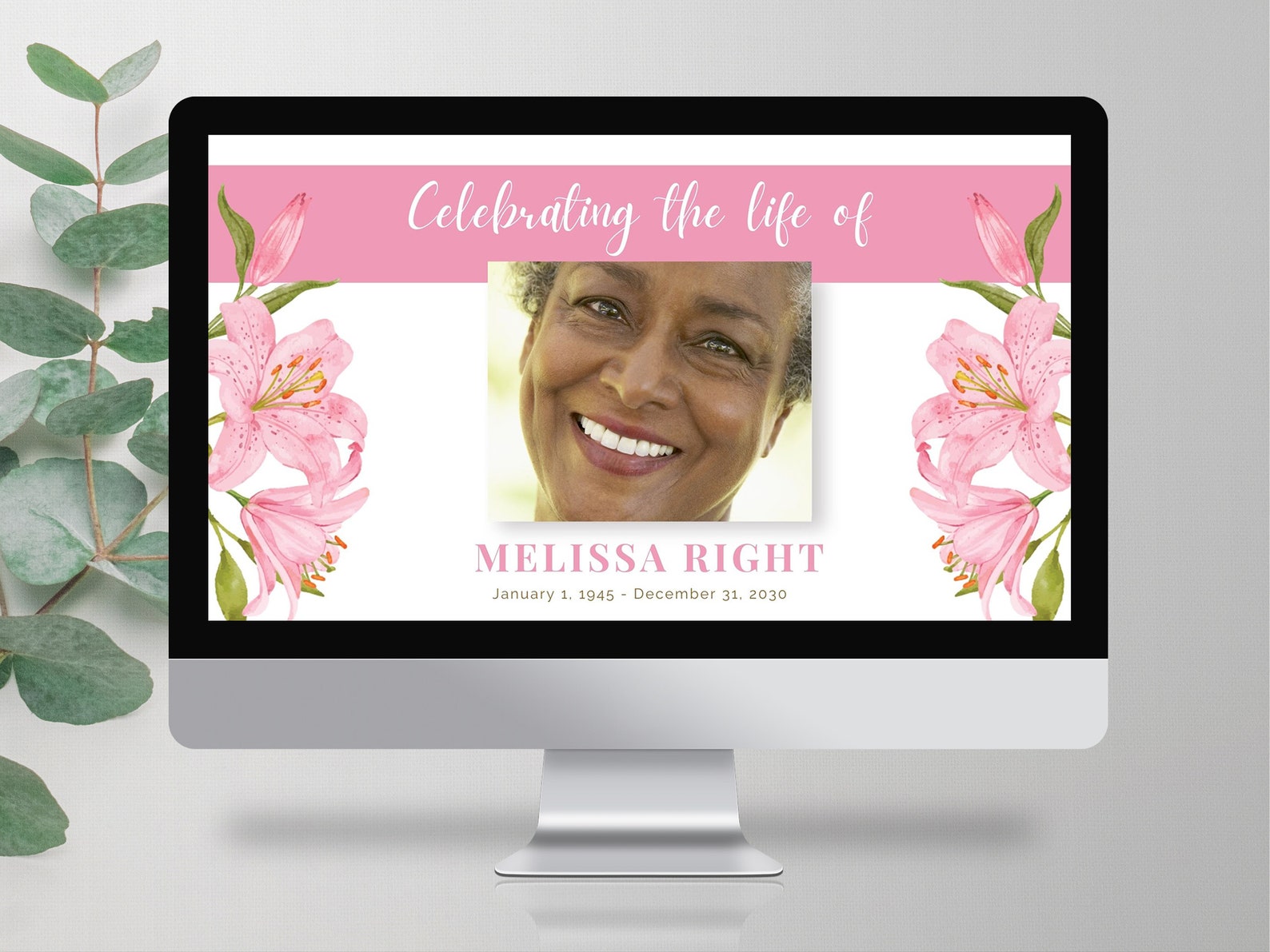 Digital Funeral Background ZOOM Template for Virtual Memorial - Etsy