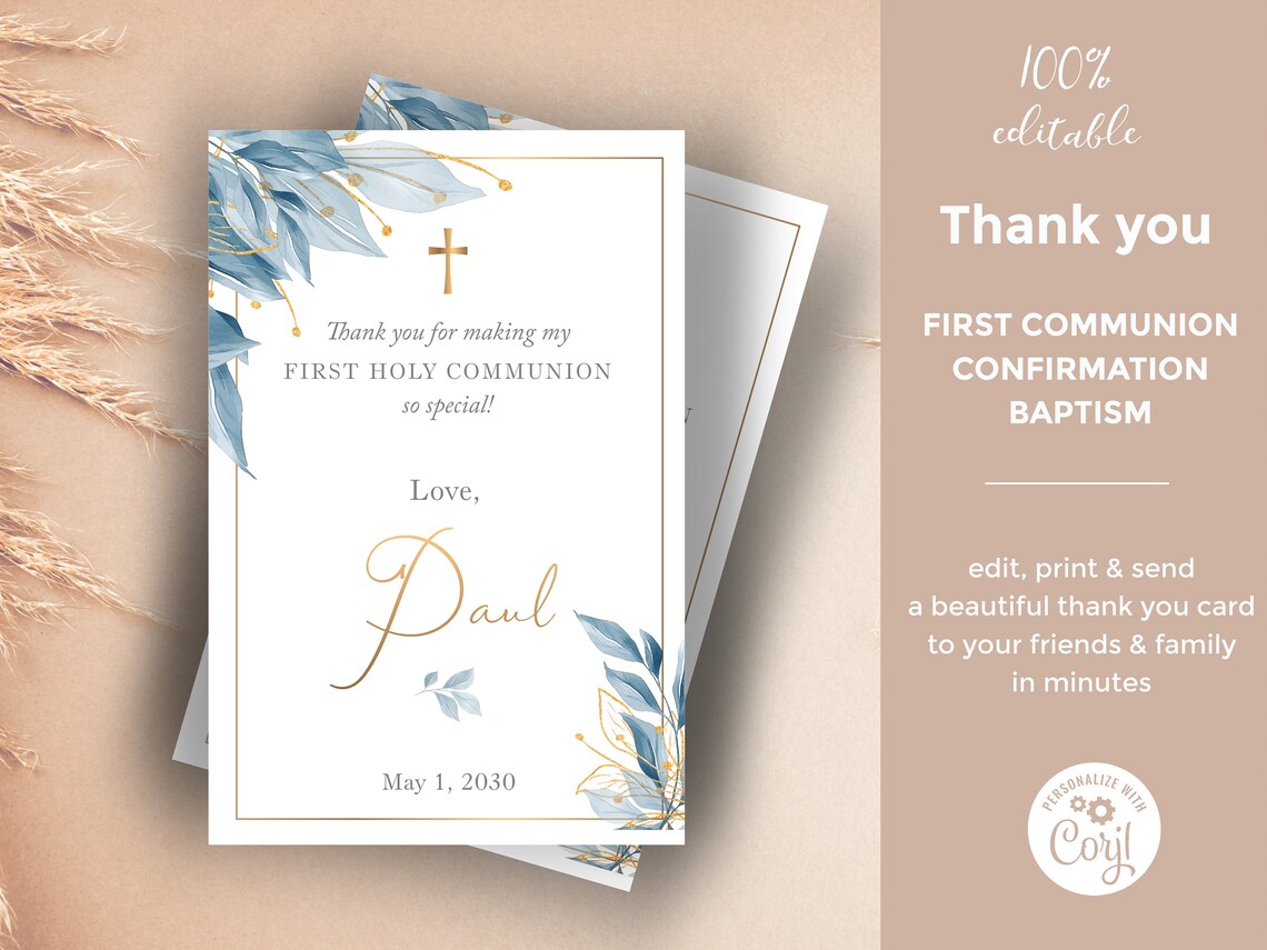 Boy First Communion Templates Set Holy Communion Invitation - Etsy