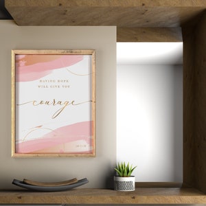 Courage Scripture Wall Art Christian Encouraging Print - Etsy