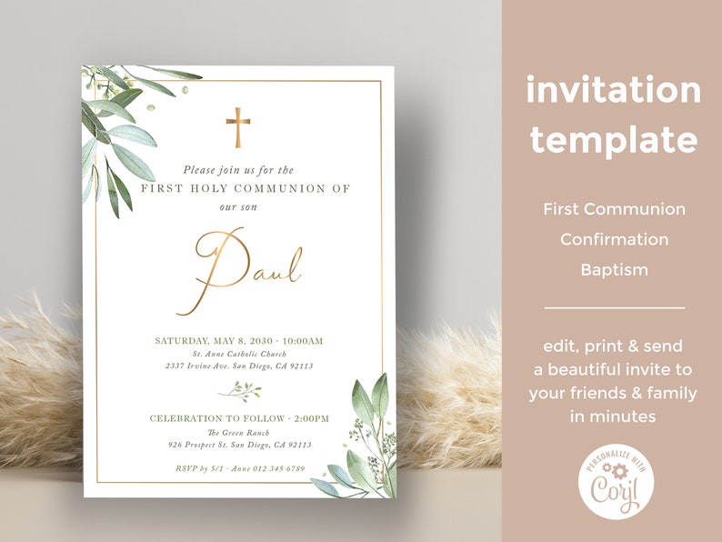 First Communion Templates Set for Boy Holy Communion - Etsy