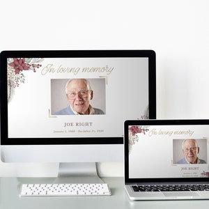 Christmas E-funeral Templates Bundle, Zoom Funeral Background, Virtual ...