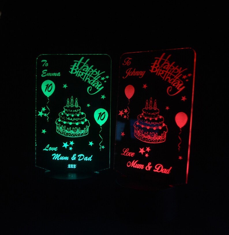 Personalised Birthday LED Card - Etsy UK