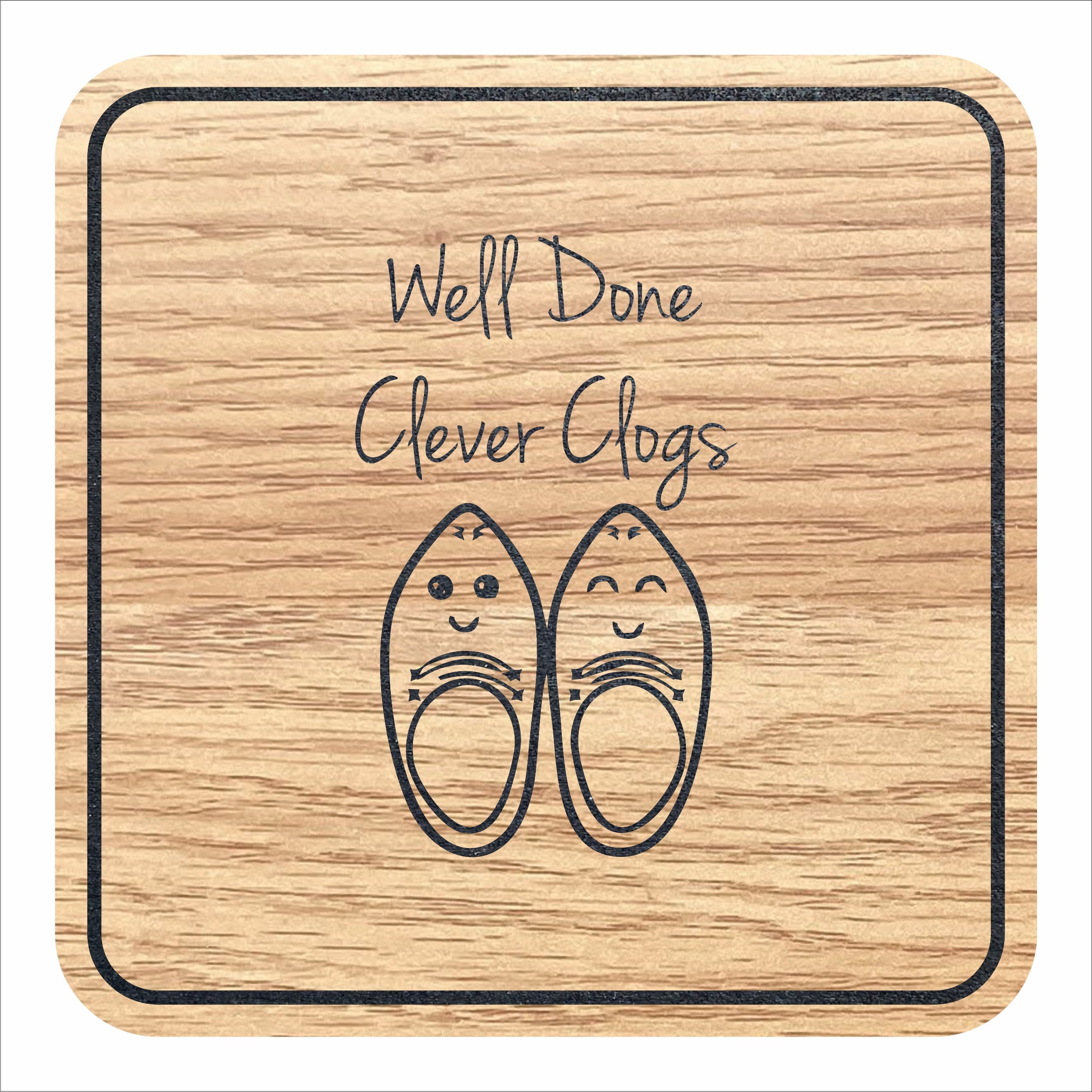 Cute Well Done Clever Clogs Coaster | Etsy