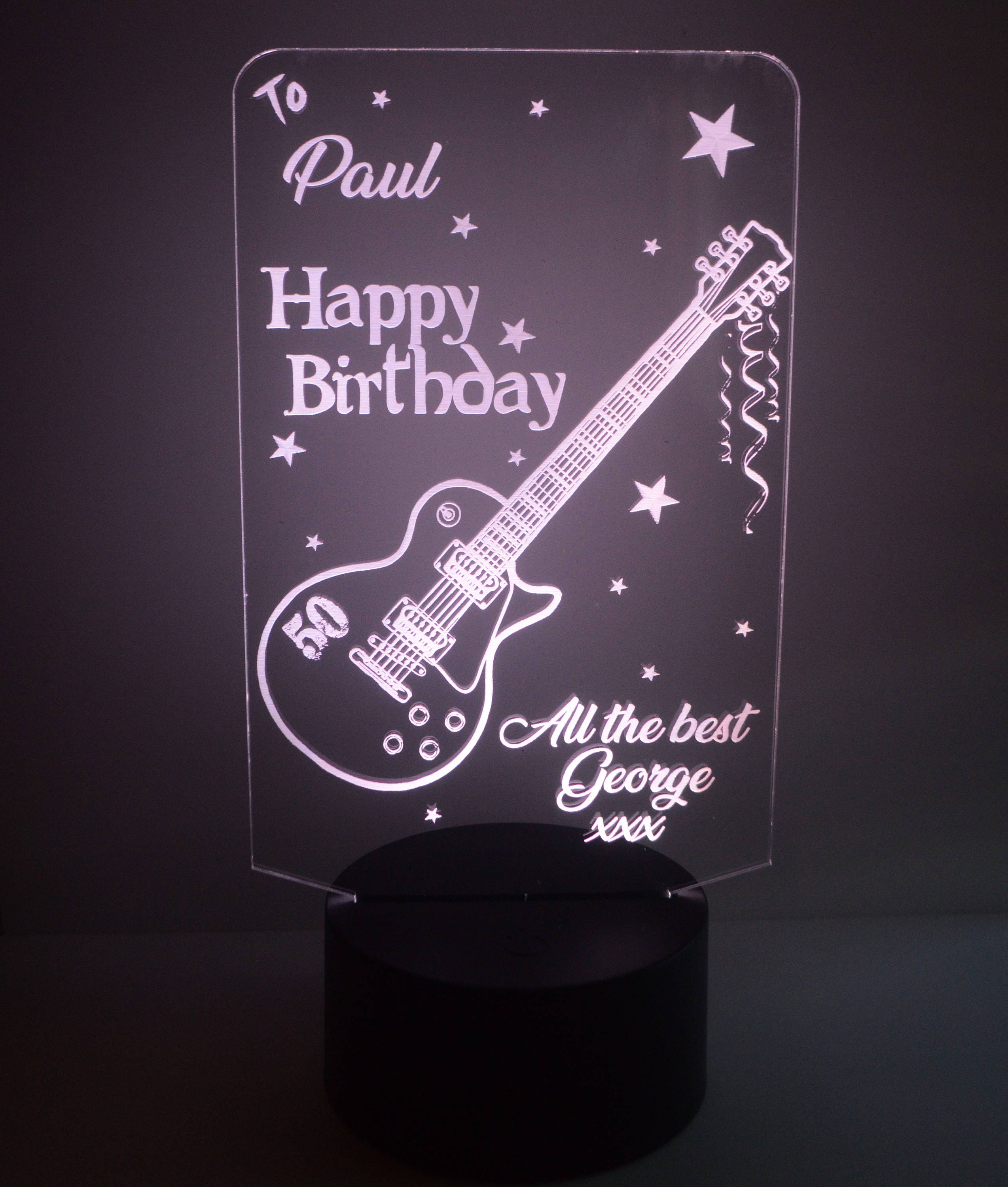 Personalised Birthday LED Card - Etsy UK