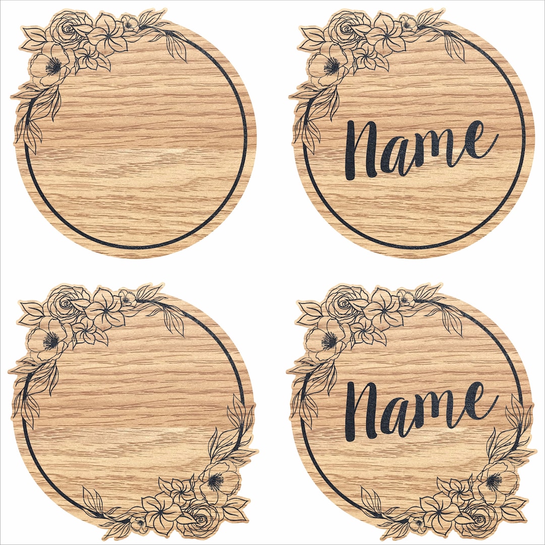 Personalised Floral Border Coasters - Etsy Australia