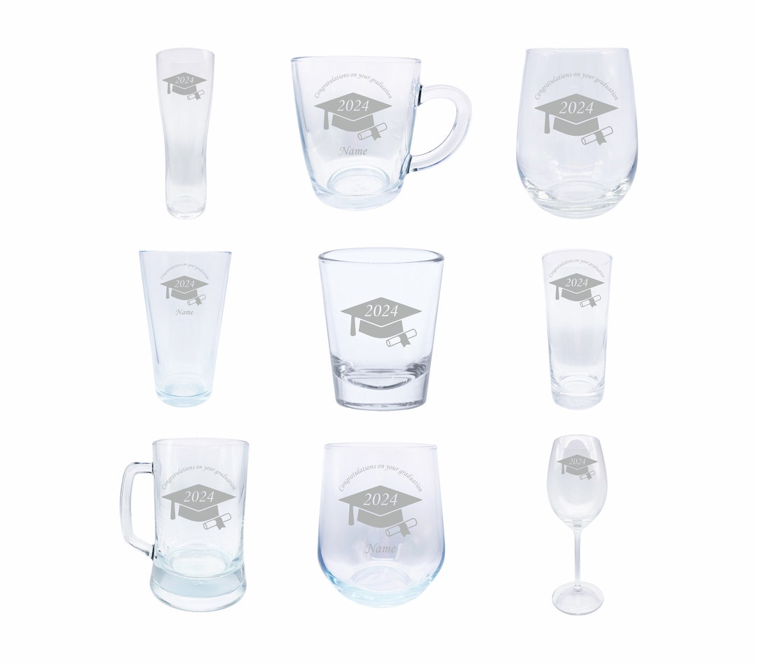 Personalised Graduation Drinking Glassware - Etsy
