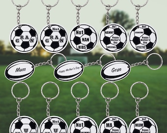 Rugby Ball Key Ring, Rugby Ball Gift, Rugby Ball Keychain, Silver Rugby ...