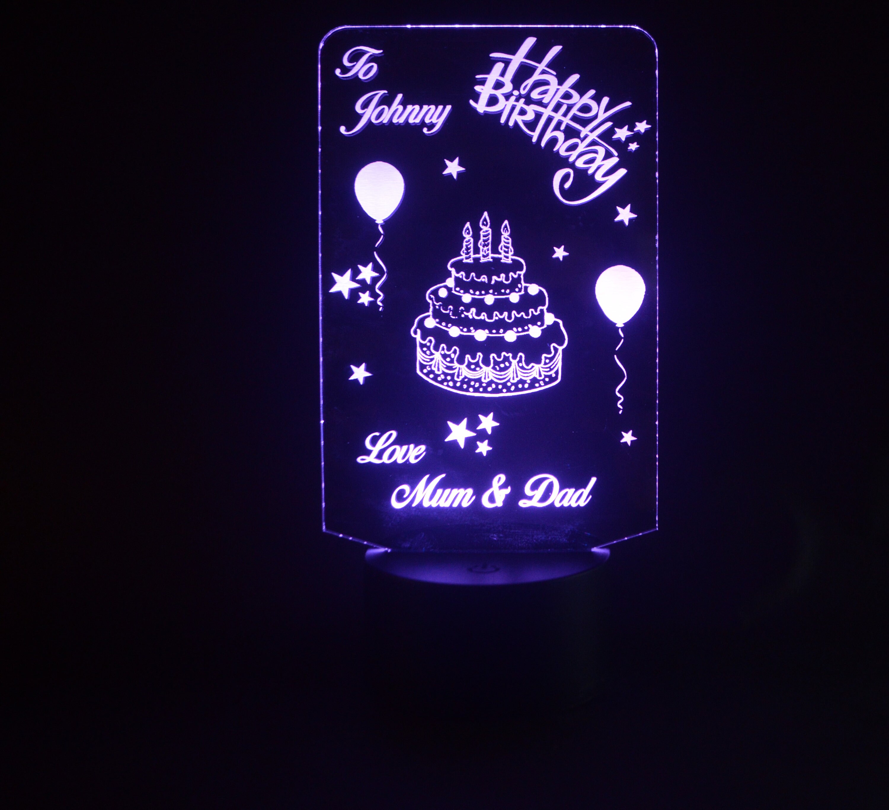 Personalised Birthday LED Card | Etsy UK