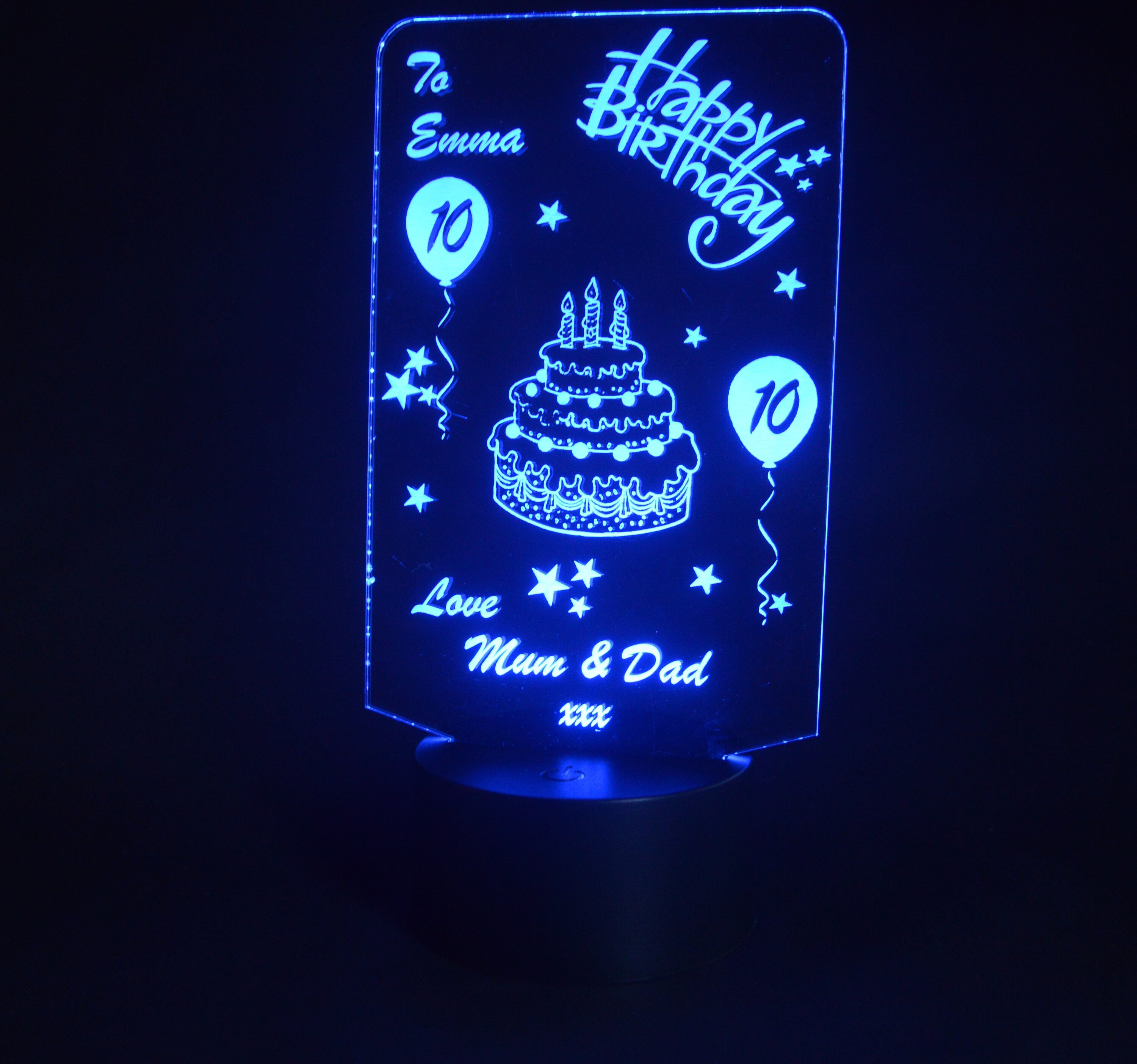 Personalised Birthday LED Card - Etsy UK