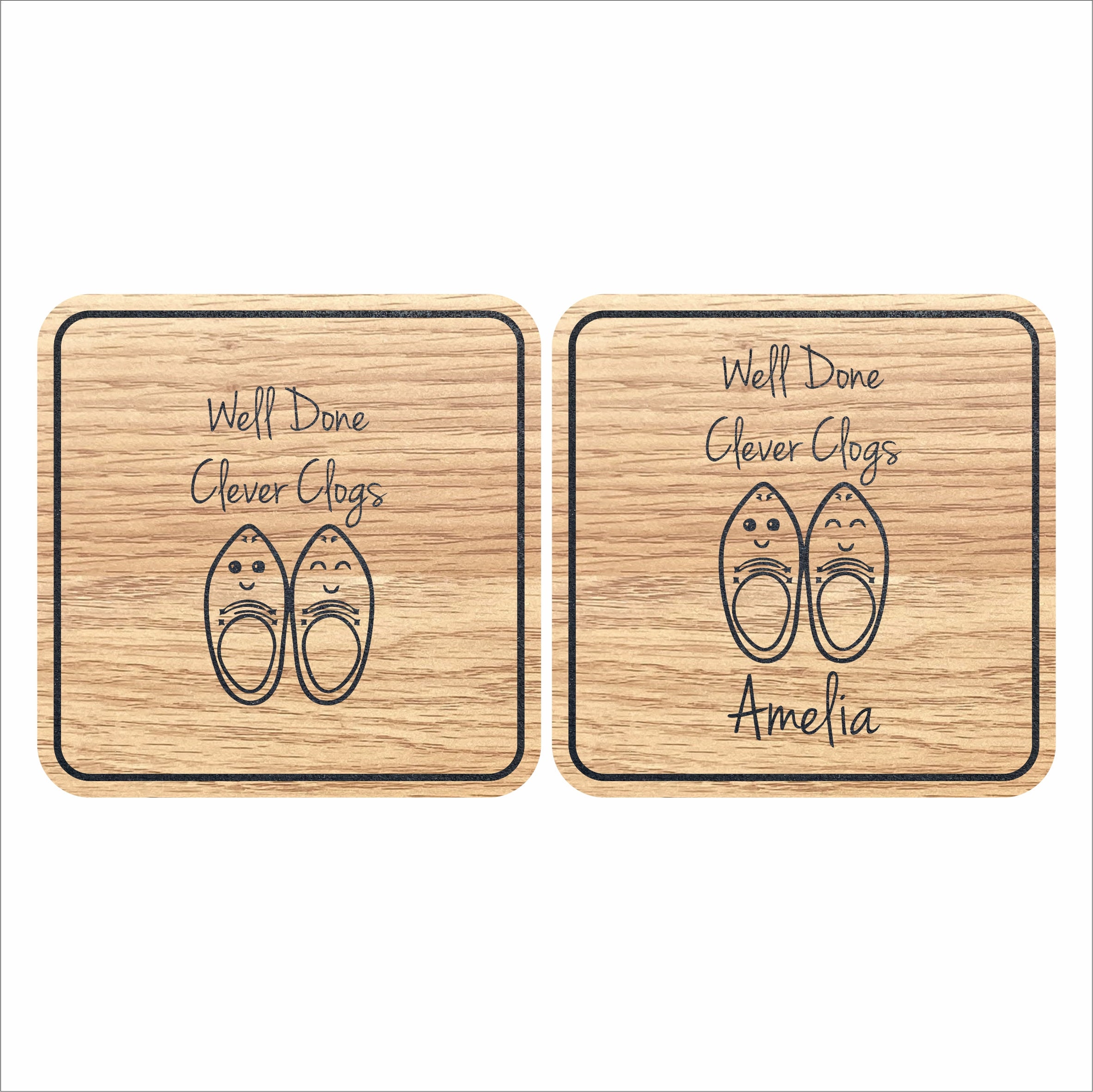 Cute Well Done Clever Clogs Coaster | Etsy