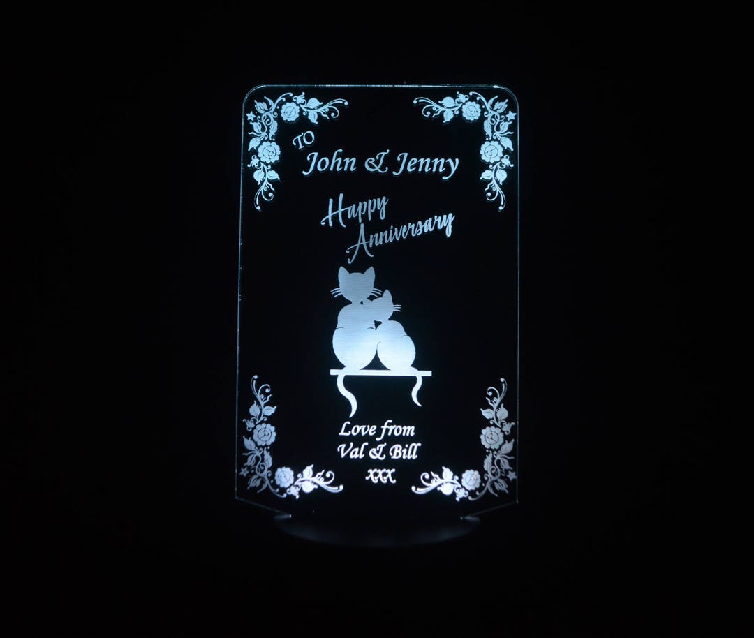 Personalised Anniversary LED Card - Etsy UK