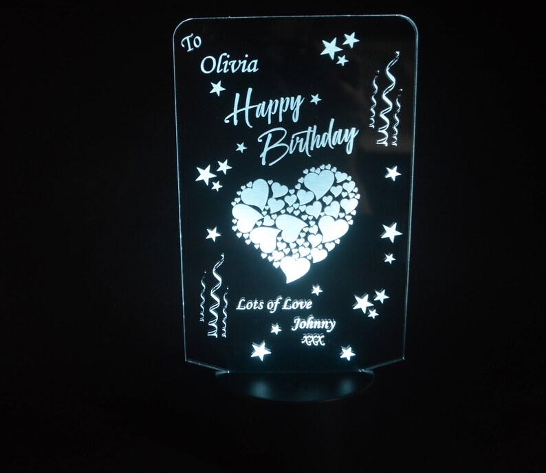 Personalised Birthday LED Card - Etsy UK