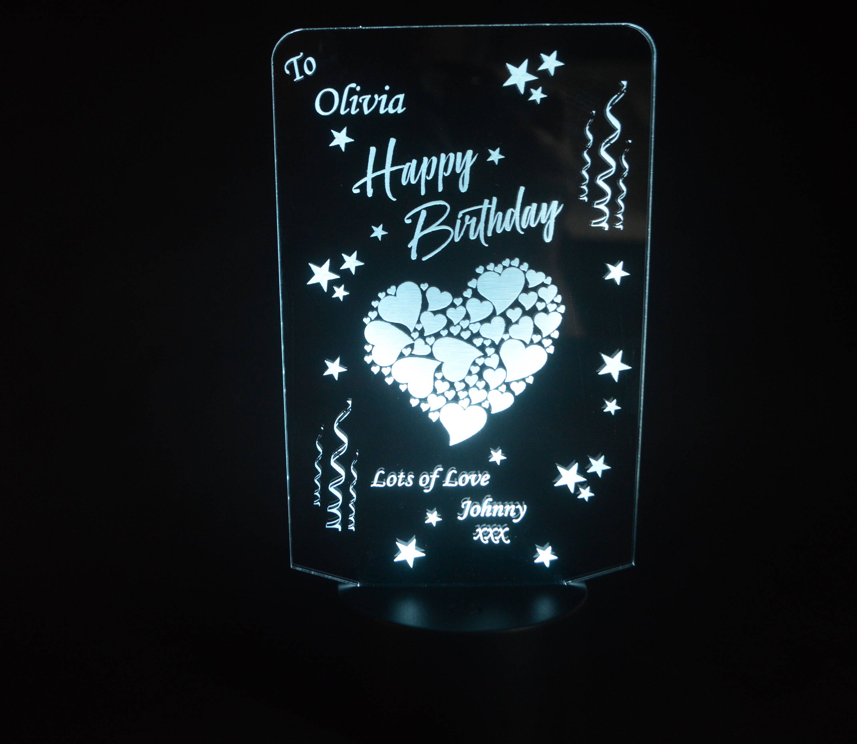 Personalised Birthday LED Card - Etsy UK