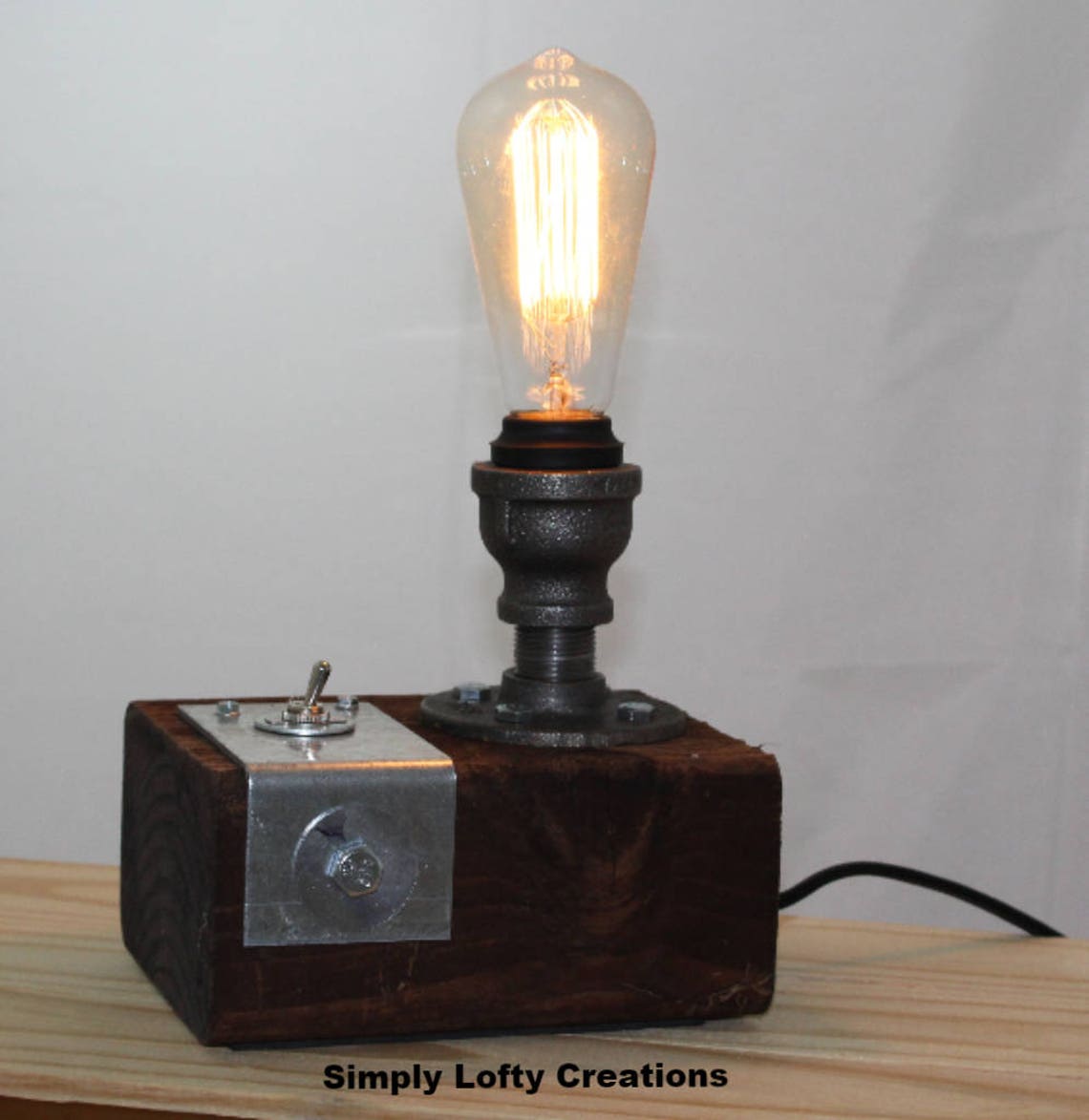 The Alex Office, Night Stand Lamp With Edison Bulb - Etsy