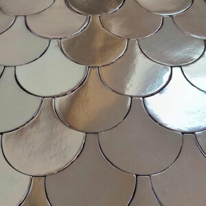 Handmade Light Gold Ceramic Fish Scale Mosaic Tiles (72 Pieces) - Etsy