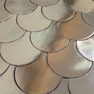 Handmade Light Gold Ceramic Fish Scale Mosaic Tiles (72 Pieces) - Etsy