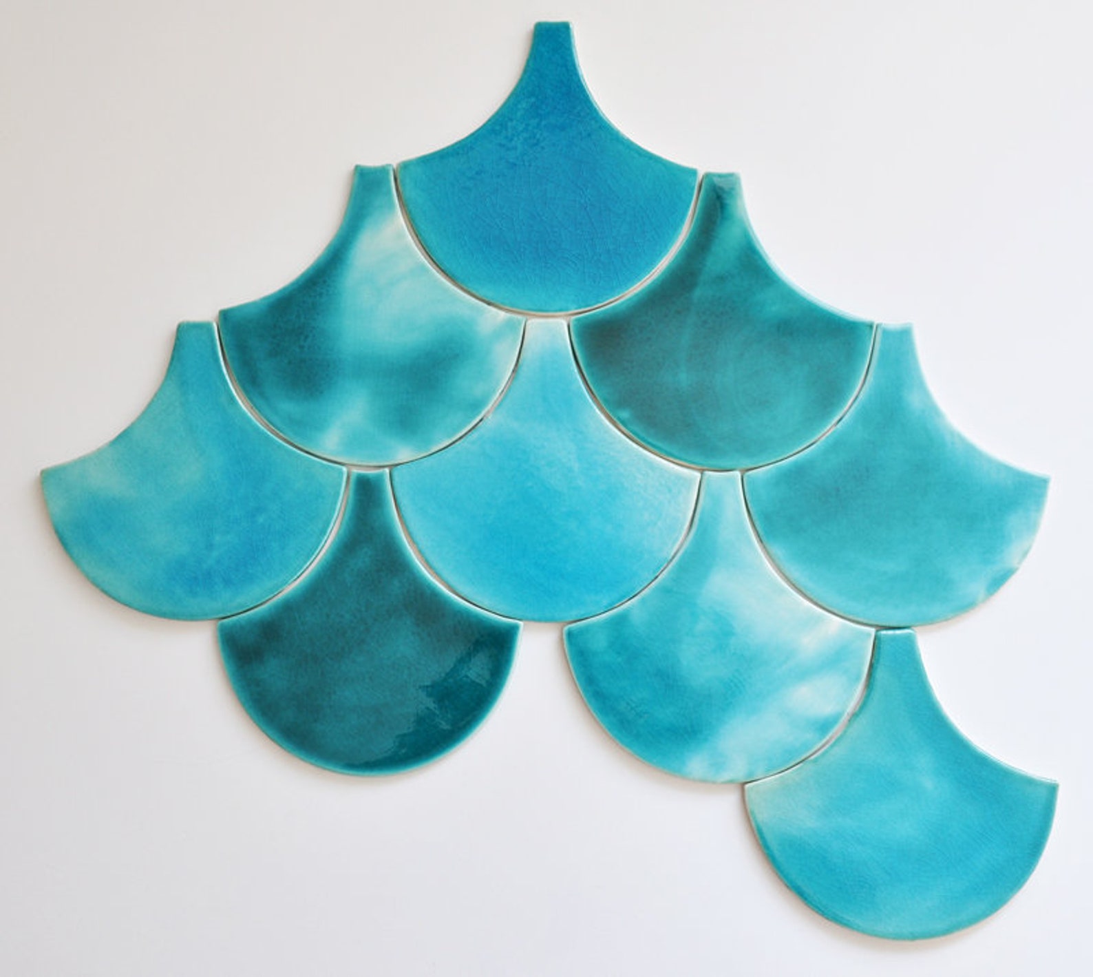 Handmade Ceramic Mosaic Tiles, Morocco Fish Scale Pink - Etsy
