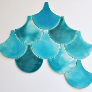 Handmade Ceramic Mosaic Tiles, Morocco Fish Scale Pink - Etsy