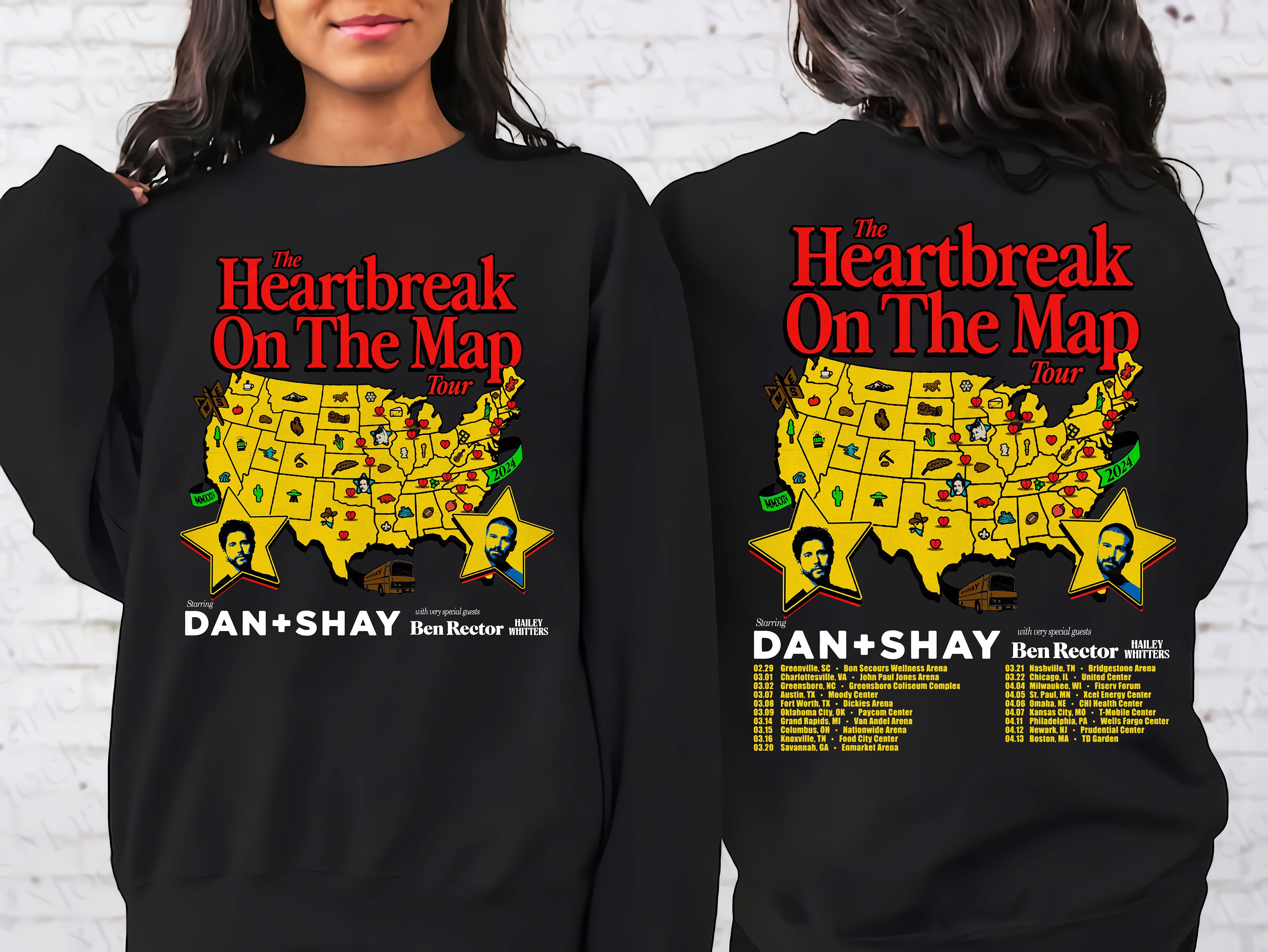 Dan + Shay 2024 Heartbreak on the Map Tour Shirt, Dan Shay Band Fan sold by Korean Mexico Pink ...