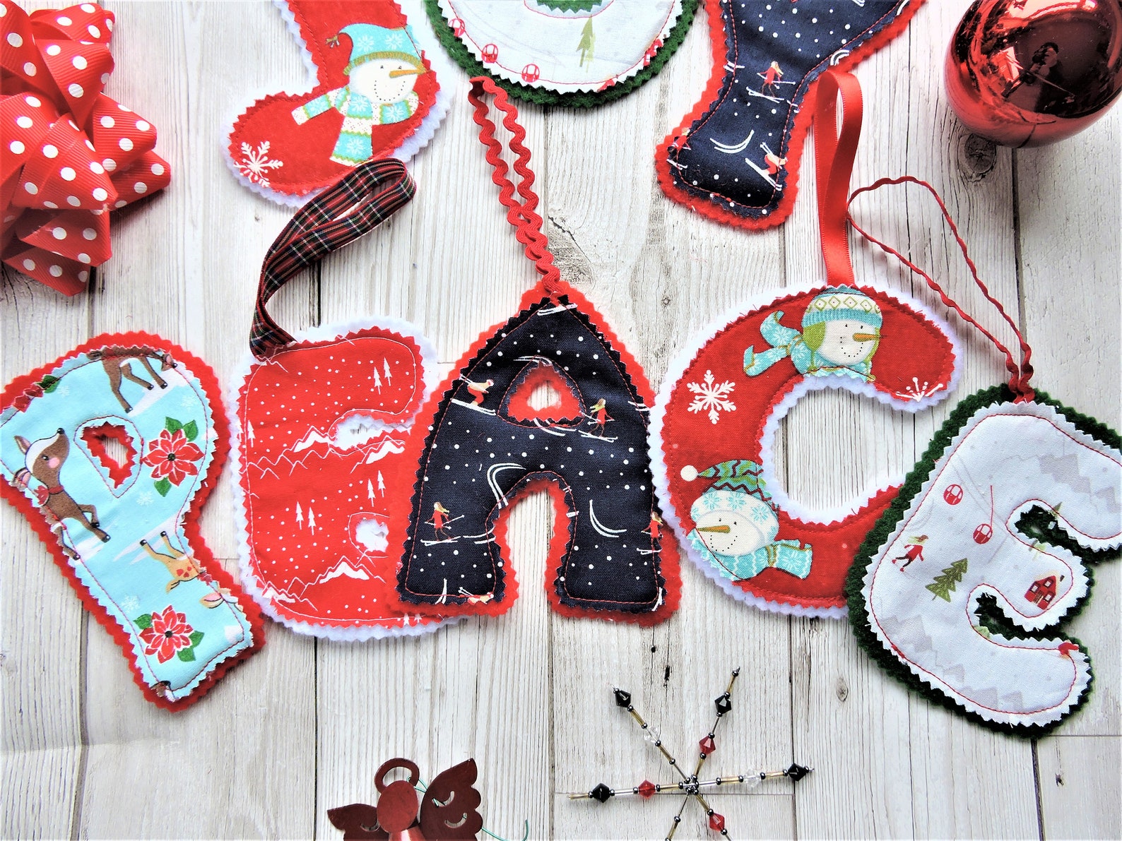 Christmas Letter Decorations, Personalised Christmas Decorations, Xmas ...