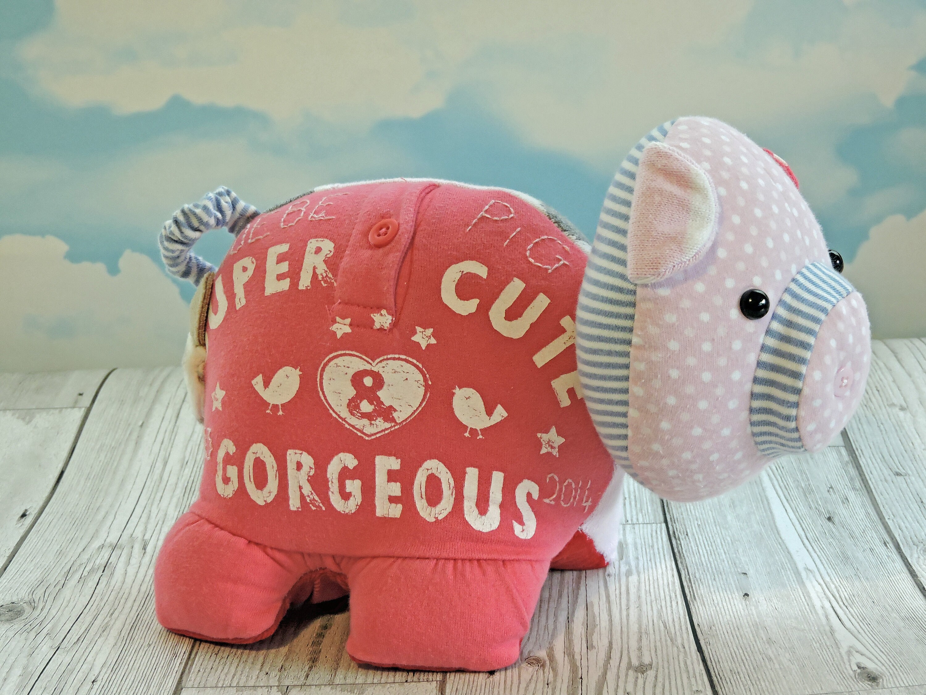 Pig Keepsake Made From Baby Clothes, Pig Keepsake, Baby Clothes Pig ...