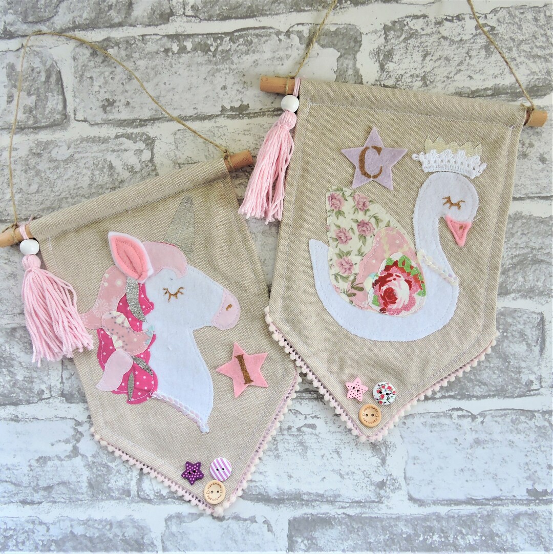 Swan Wall Hanging, Swan Flag, Princess Swan Decor, Swan Banner, Royal ...