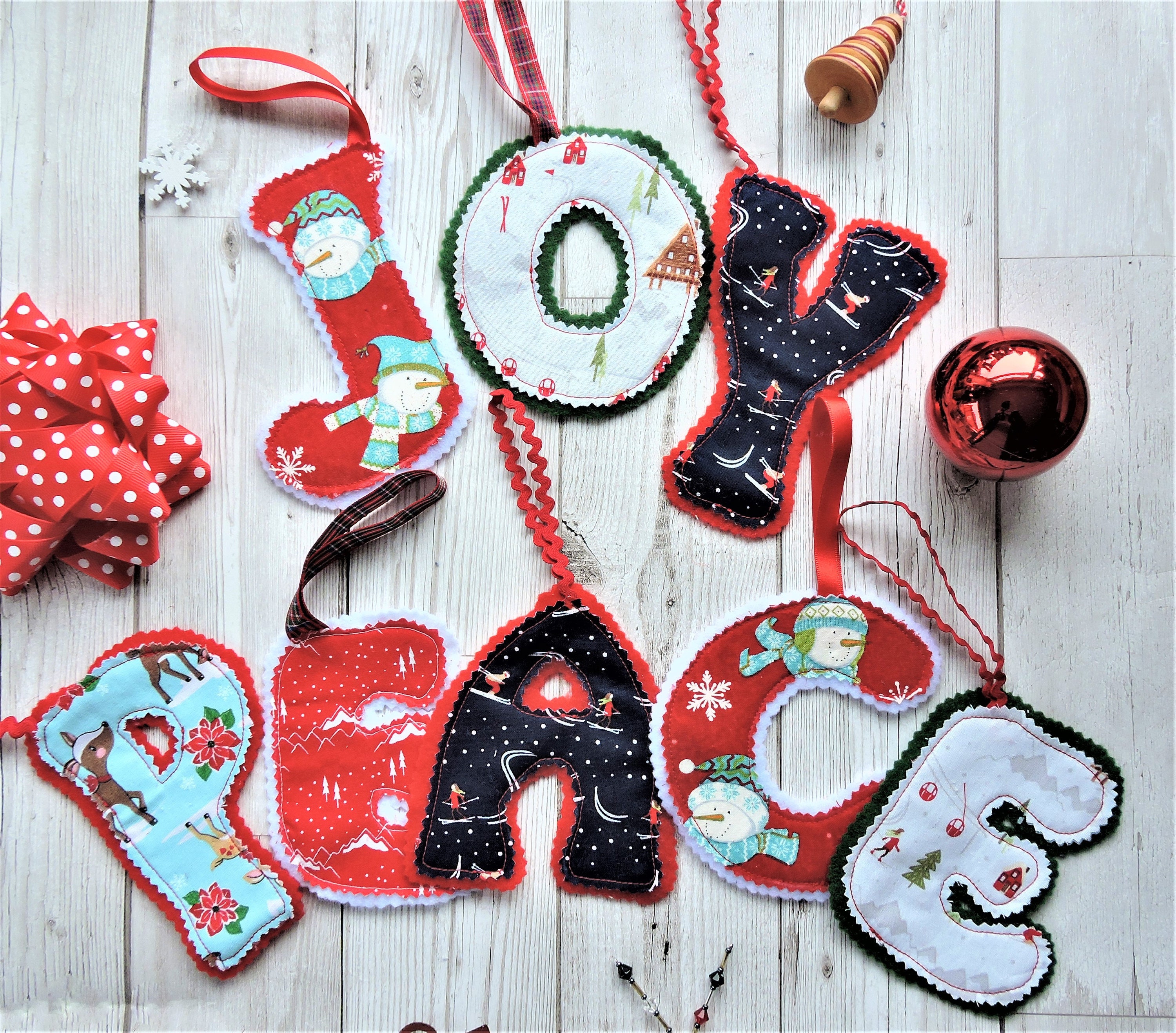 Christmas Letter Decorations, Personalised Christmas Decorations, Xmas ...