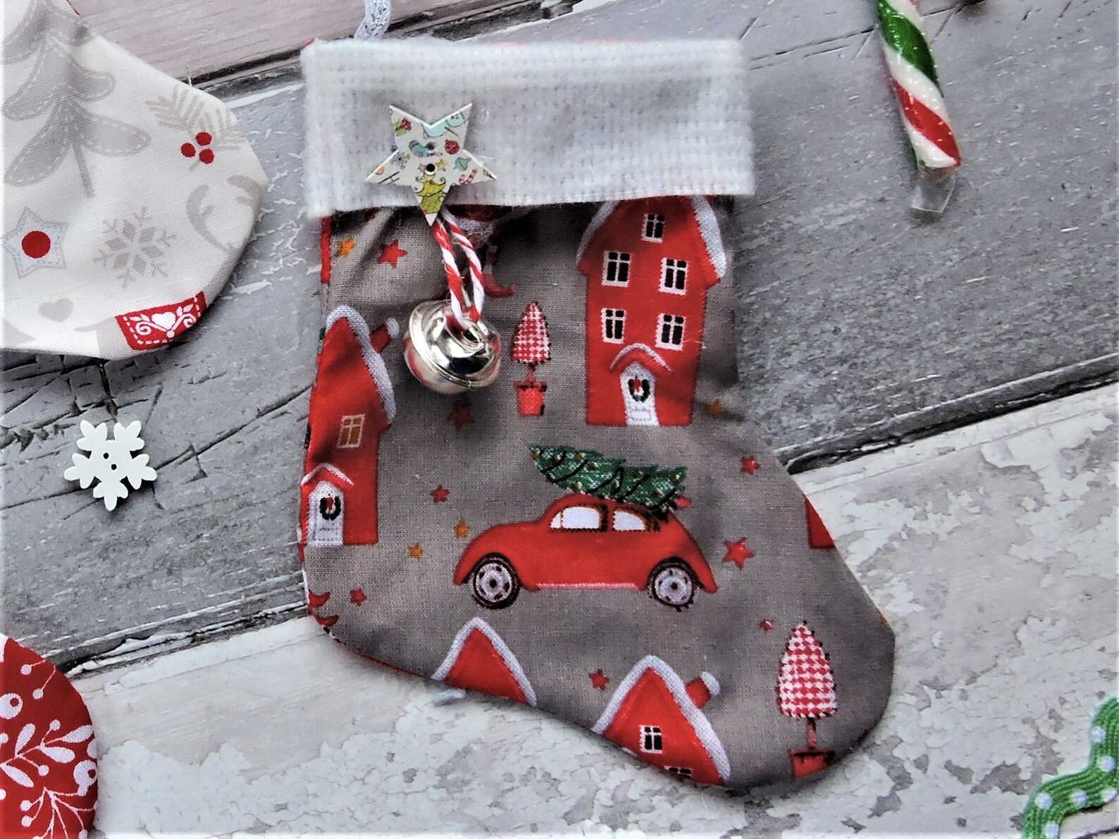 Mini Christmas Stocking stocking tree decoration small | Etsy