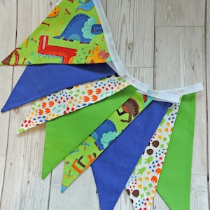 Dinosaur Bunting Flags in Bright Colours - Blue, Green, Red - Etsy