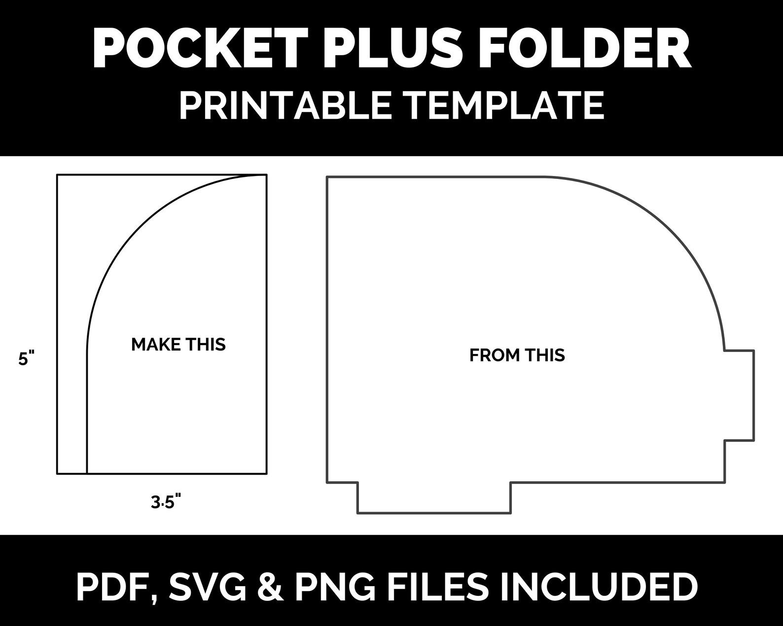 POCKET PLUS FOLDER Printable Template 3.5 by 5 Svg, Pdf, Png Files ...