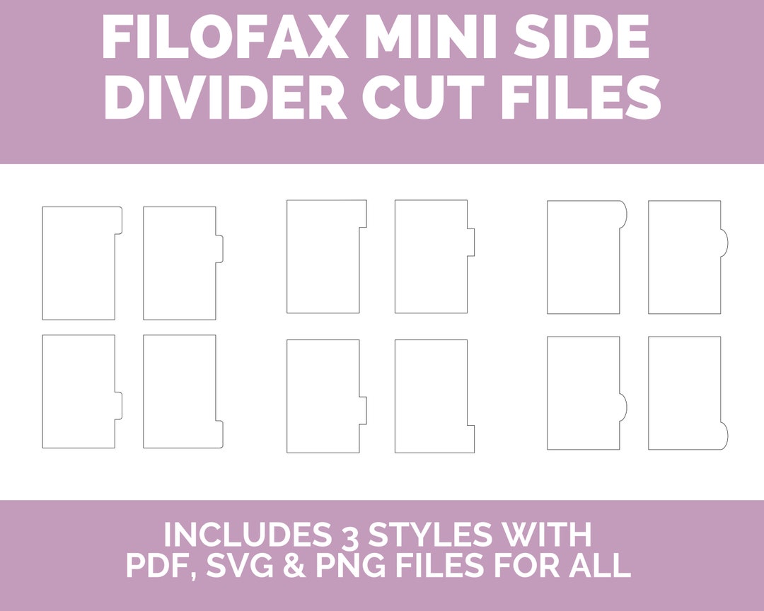 FILOFAX MINI Side Tabs Divider Printable Svg, Png, Pdf INSTANT Download ...