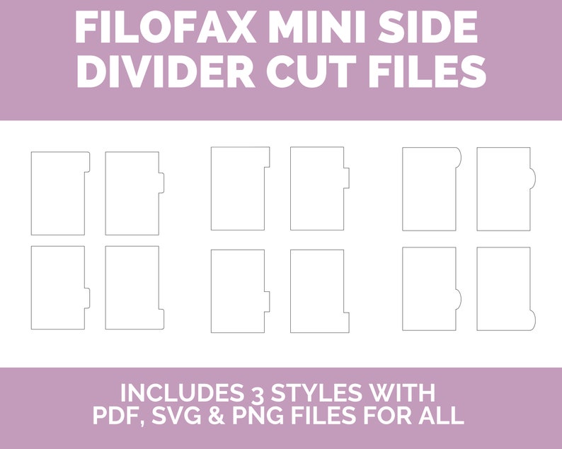 FILOFAX MINI Side Tabs Divider Printable Svg, Png, Pdf INSTANT Download ...