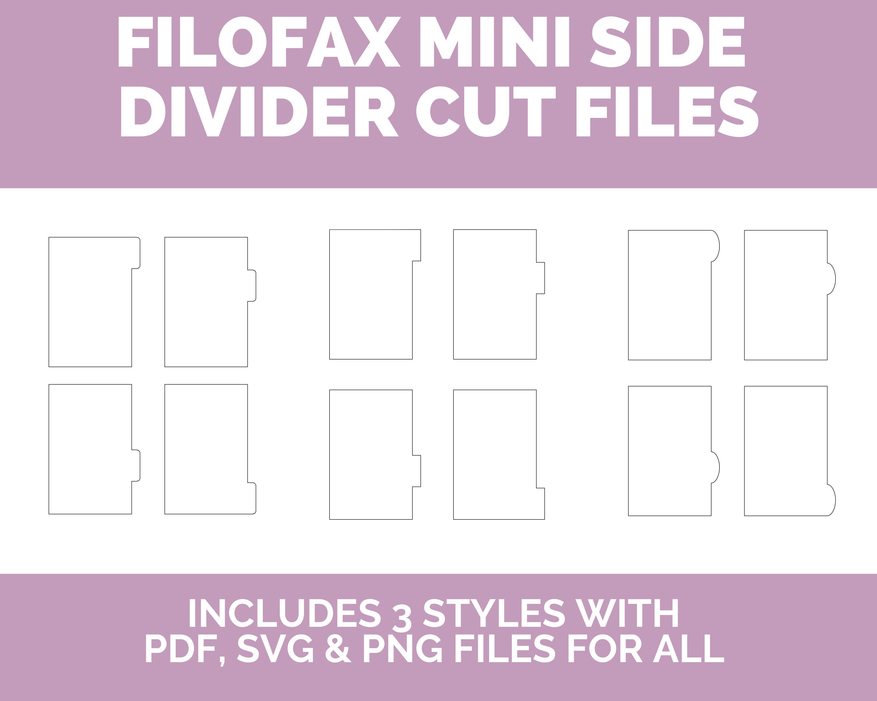 FILOFAX MINI Side Tabs Divider Printable Svg, Png, Pdf INSTANT Download ...