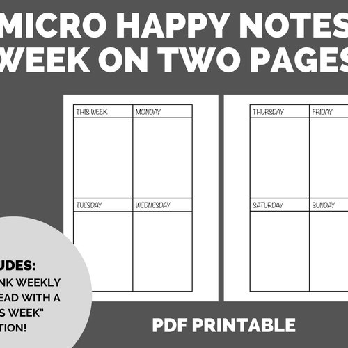 Micro Happy Planner Printable Inserts Micro Notes Bundle Happy - Etsy