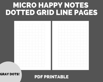 Micro Happy Planner Notes Inserts Grid Lines Dot Dotted Set, Printable ...