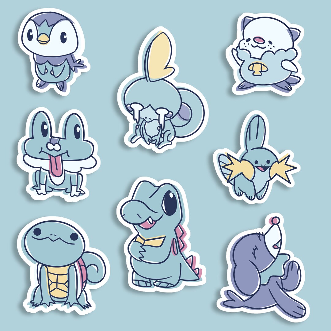 Water Starter Pokémon Sticker Bundle - Etsy